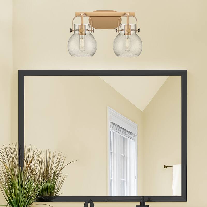 Innovations Lighting Pilaster II Sphere - 2 Light 6" Wall-Mounted Bath Vanity Light - Bed Bath ...